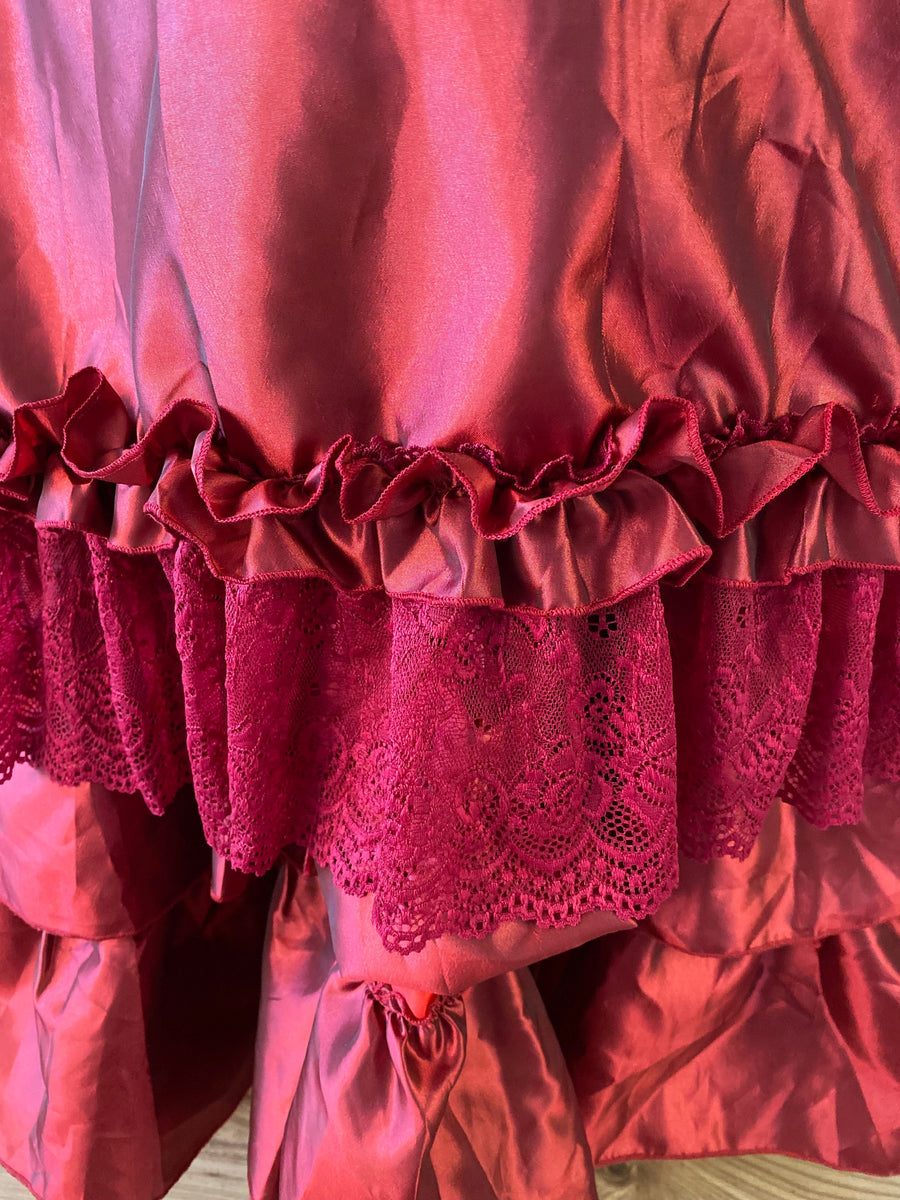 Victorian dress,Red satin Victorian dress, bustle dress, Gilded Cage D ...